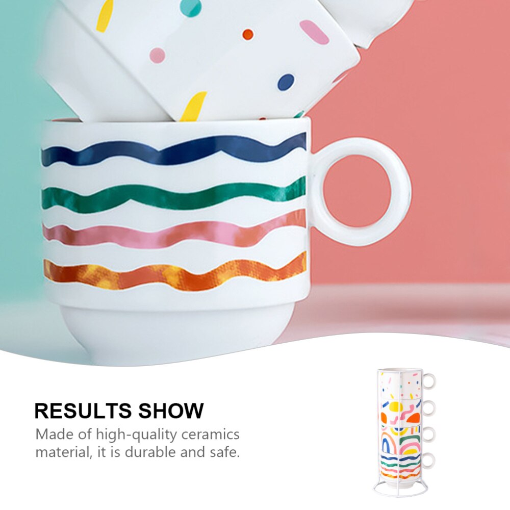 1 Set Stackable Ceramic Mug Rack Set for Kitchen C... – Vicedeal