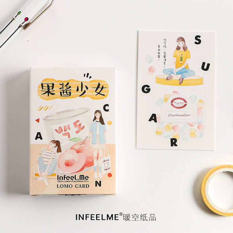 28 Sheets/Set Novelty Jam Young Girl Lomo Card/Gre... – Grandado