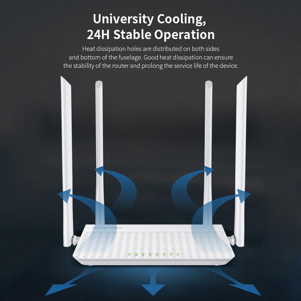 WiFi Router with 4 Antennas Dual-Band AC1200 Gigab... – Grandado