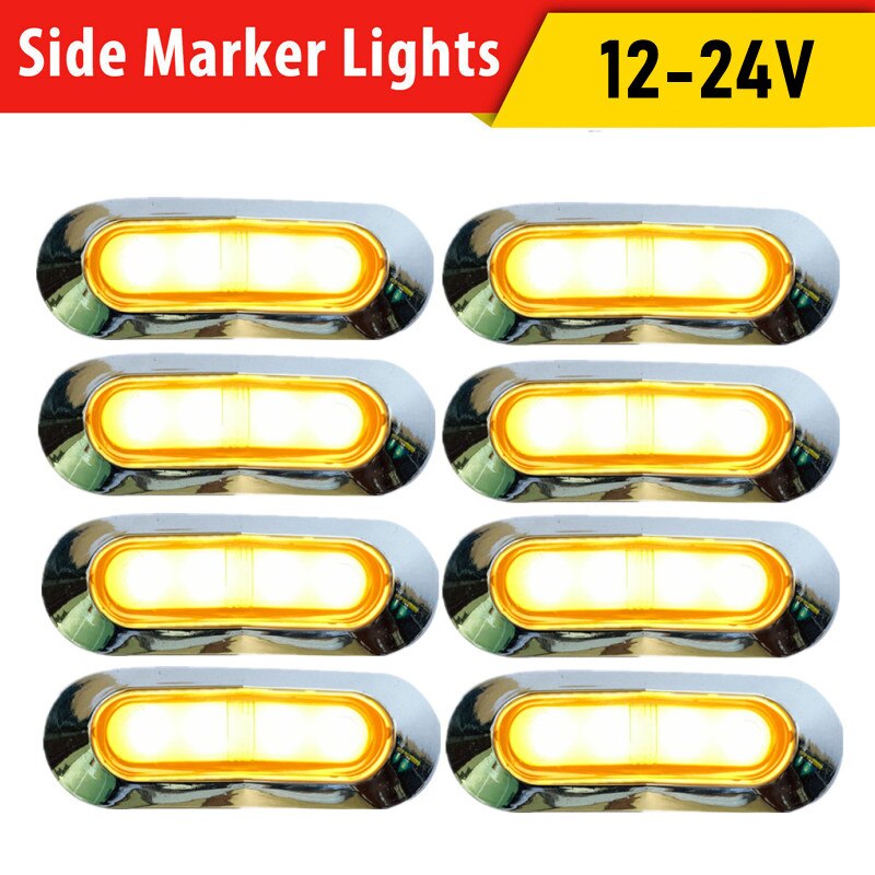 8PCS LED 24v Side Light Trailer Truck Marker Light... – Grandado