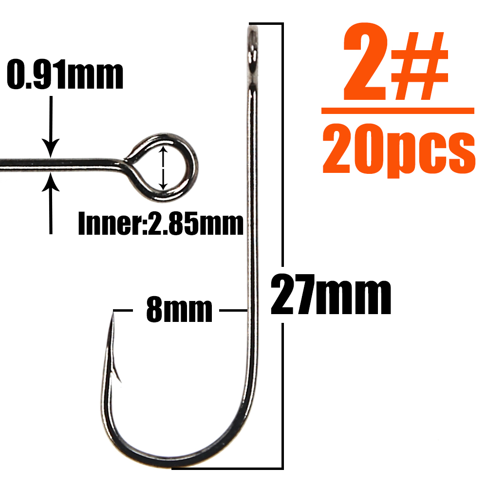 B&U 20pcs Barb Hook Fishing hook big ring Carbon S... – Vicedeal