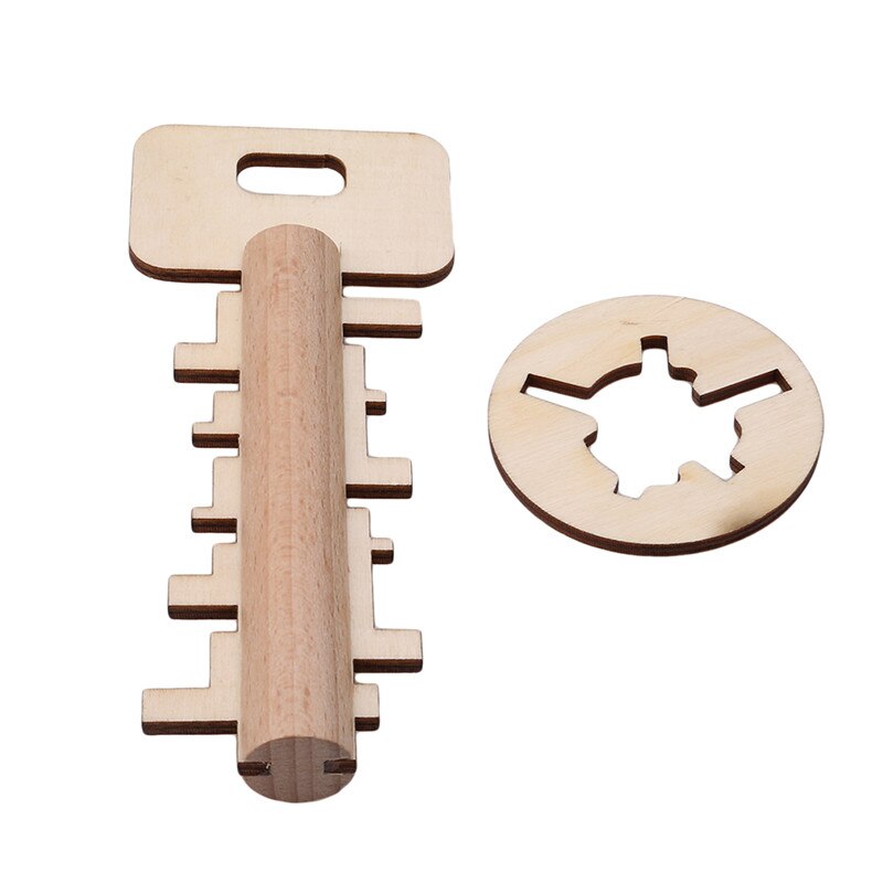 Wooden Unlock Puzzle Key Classical Funny Kong Ming... – Grandado