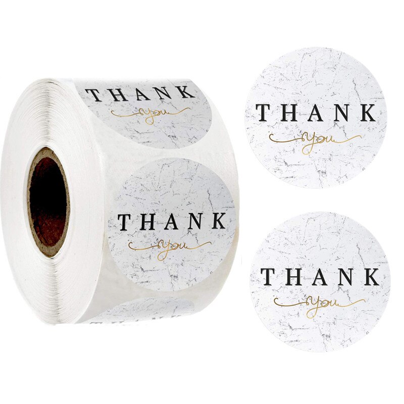 Round 38mm "Thank You" Bronzing Sticker ... – Grandado