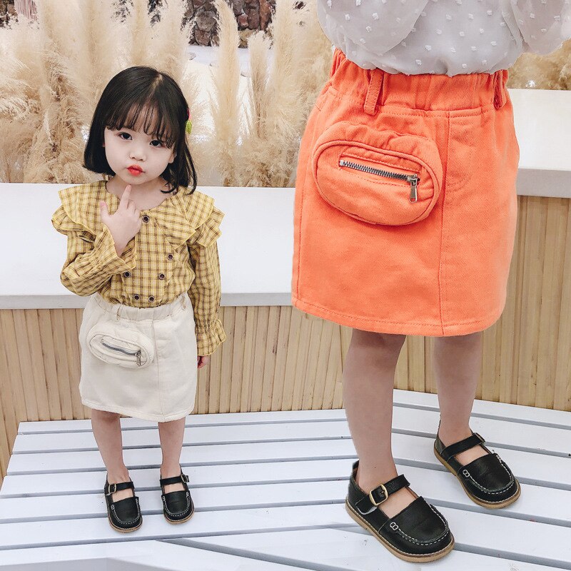 Spring Girls Skirt for Children Zippered Pocket 2 ... – Grandado