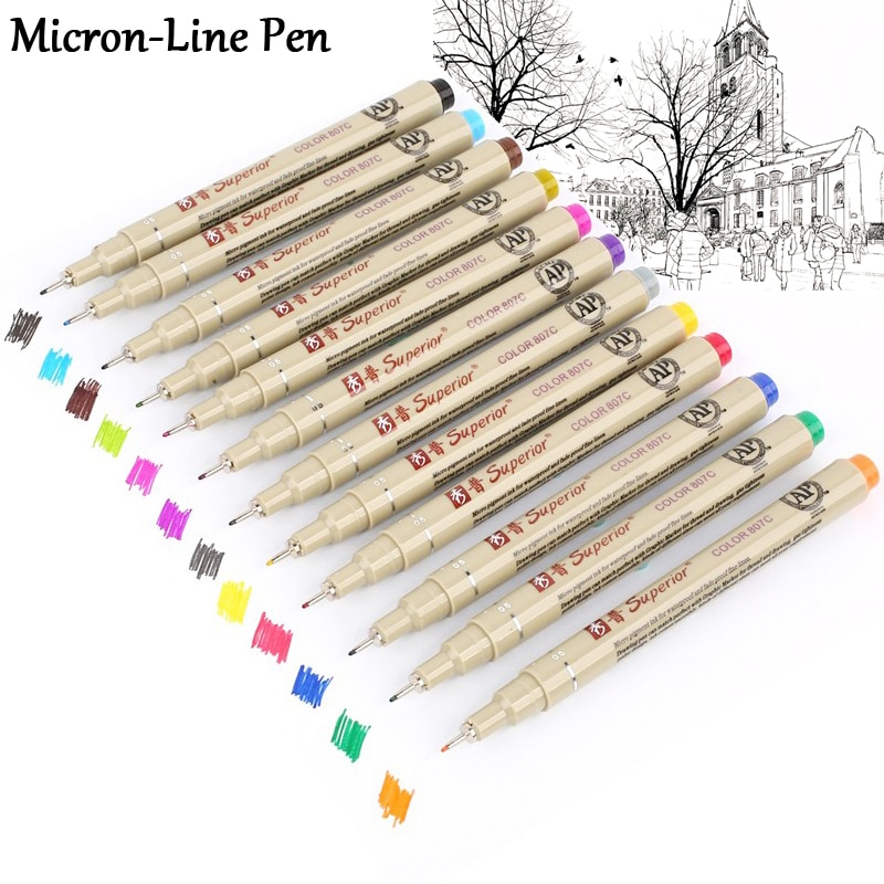 Superior 12 Colors Pigma Micron Pen Set Waterproof... – Vicedeal