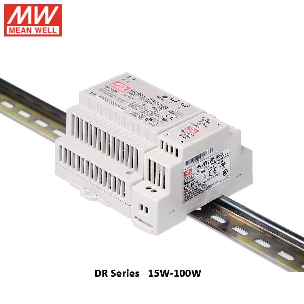 MEAN WELL DR Serie 15W 30W 45W 60W 100W DIN Rail V... – Vicedeal