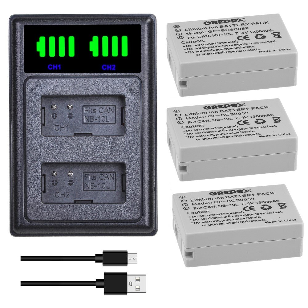 NB-10L NB10L Battery + Type-C NB 10L Battery Charg... – Grandado