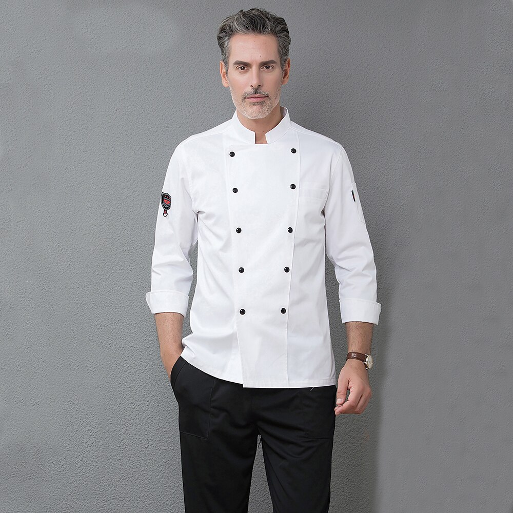 Unisex Men Restaurant Top Chef Uniform Long Sleeve... – Vicedeal