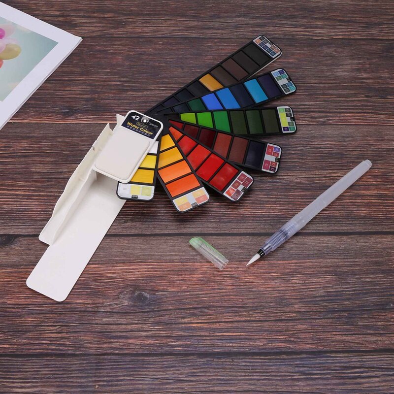 Pigment Verf Set Solide Aquarel Met Waterbrush Voo... – Grandado
