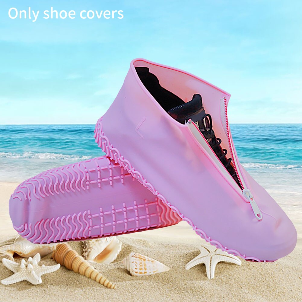 1 Pair Waterproof Foot Wear Shoe Cover Zipper Sili... – Vicedeal