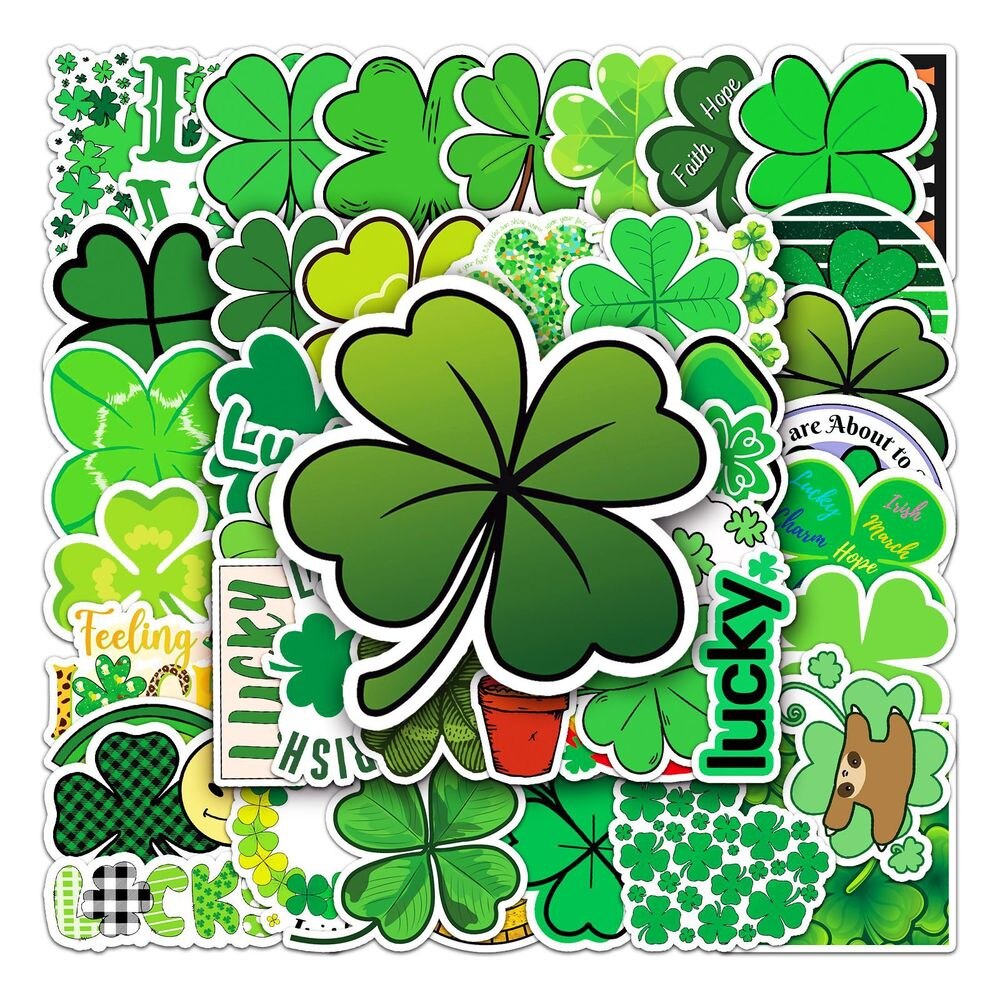 10/50Pcs Clover Stickers Tags Saint Patrick's ... – Grandado