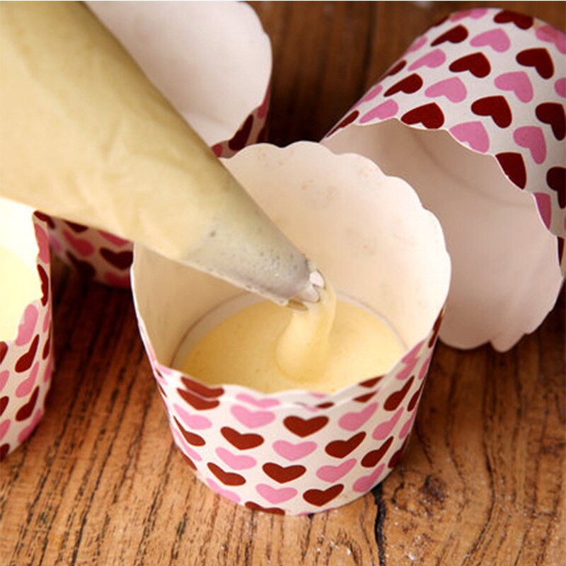 50pcs Pink Waves Cupcake Paper Baking Cups Muffins... – Grandado