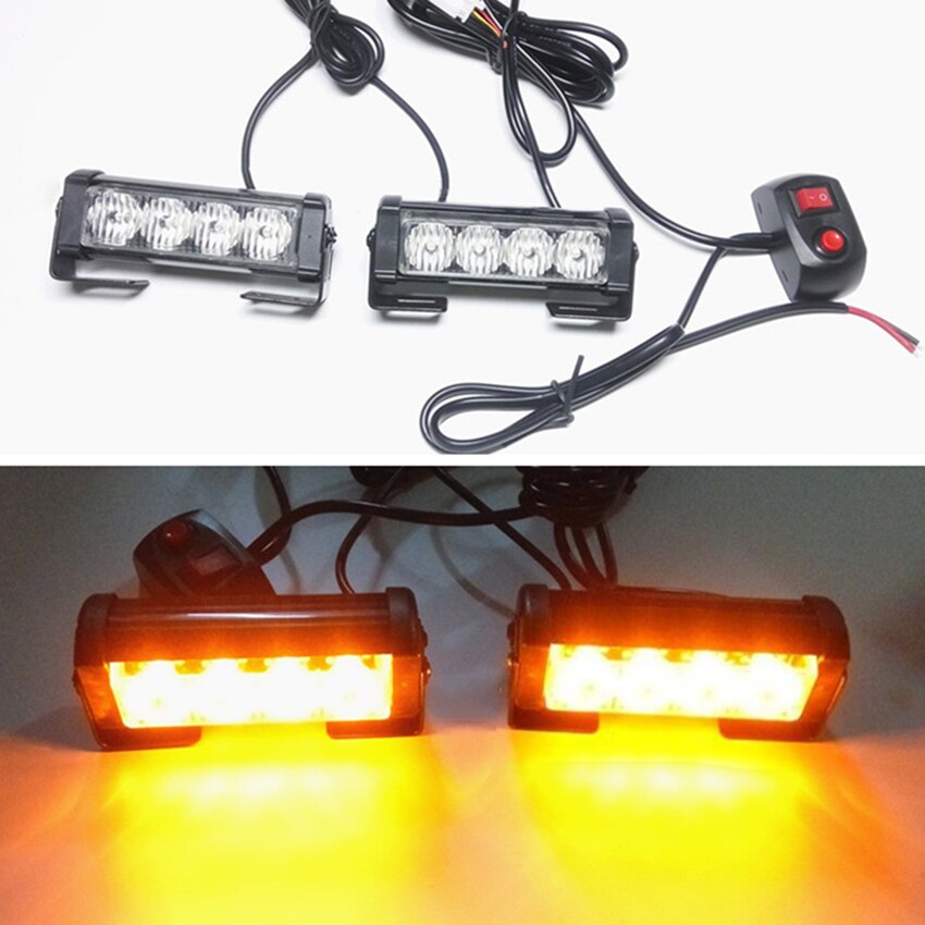 8W 4 LED Traffic Safety Lights Flashing Warning La... – Grandado