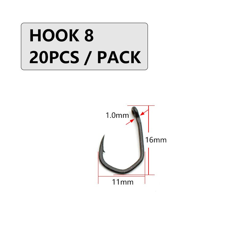 20pcs Carp Fishing Hooks PTFE Coating Micro Barbed... – Grandado