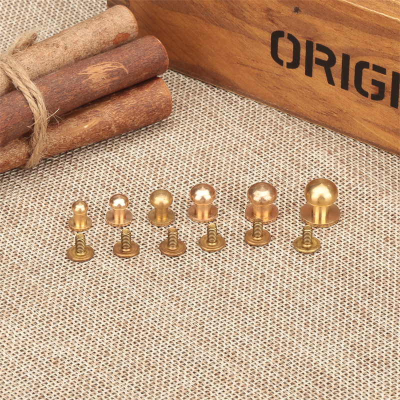 10Pcs Pure Brass Sewing Leather Screw Buttons Kit ... – Grandado