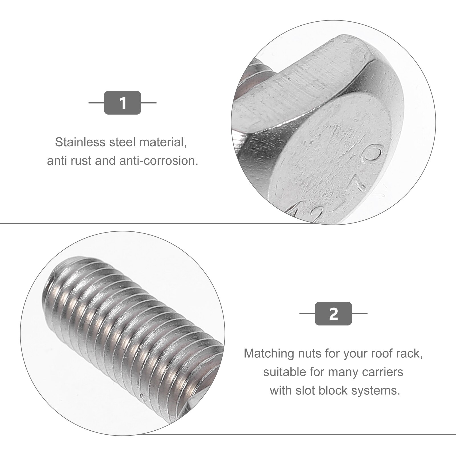 4pcs Long T Shape Bolts Square Head Screws Stainle... – Grandado