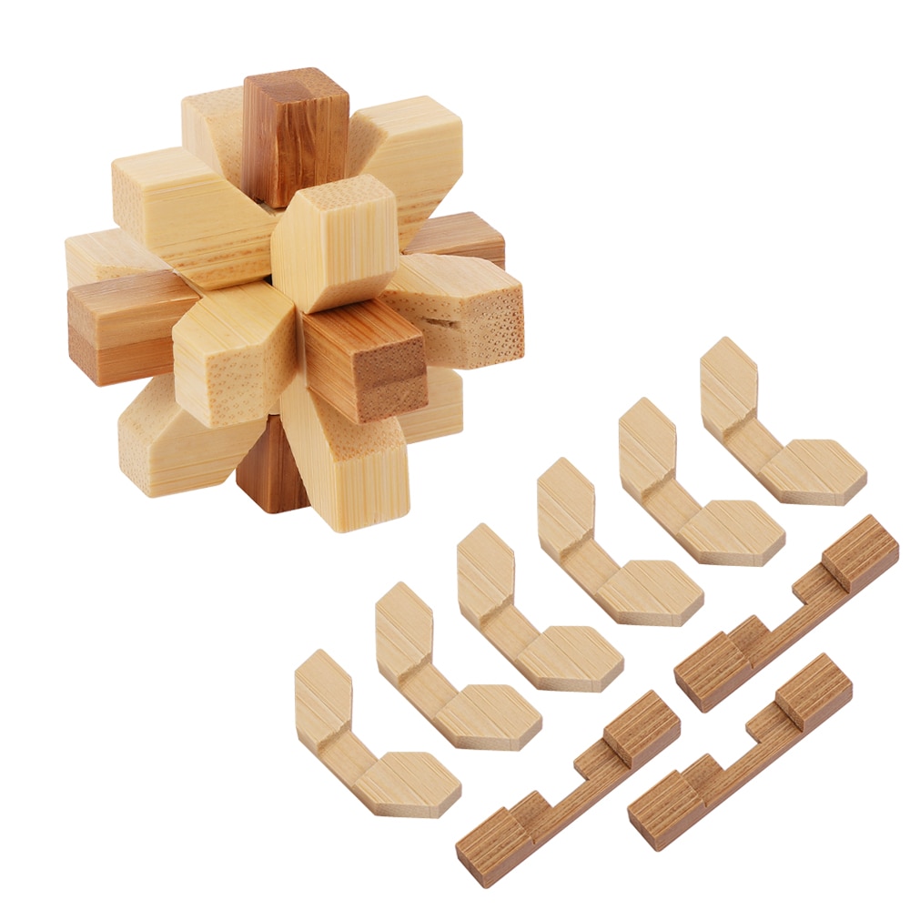 1 Pc Popolar 3D Houten Puzzel Kong Ming Lock Speel... – Grandado
