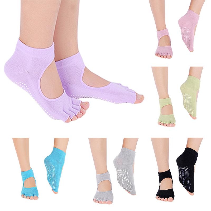 Open Toe Back Yoga Socks Breathable Non-skid Sweat... – Grandado