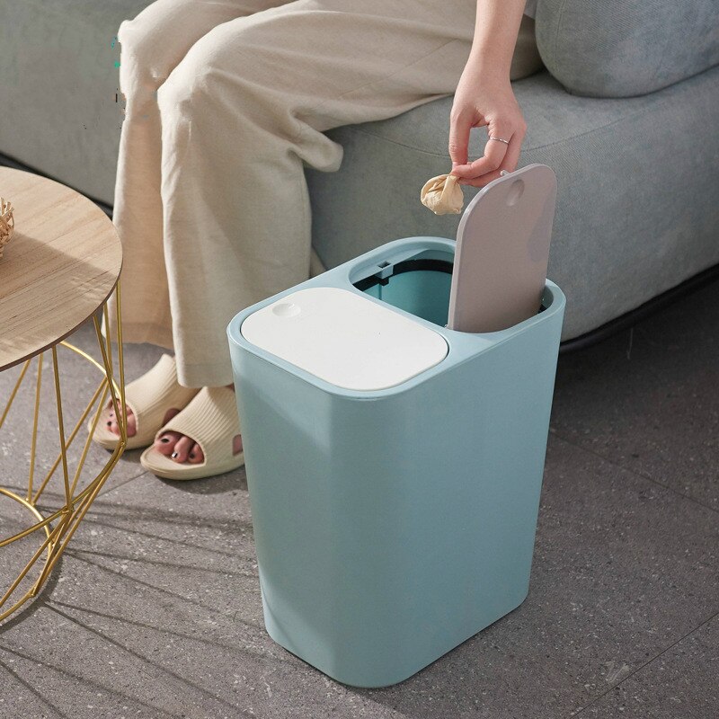 Plastic Push-Button Dual Compartment 12liter Recyc... – Grandado