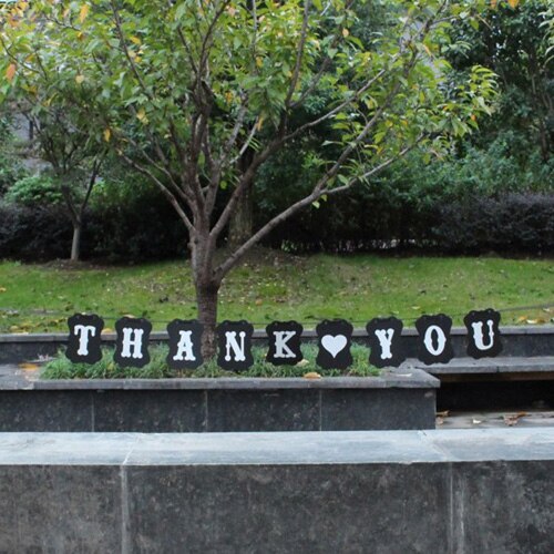 1Set Black Handmade THANK YOU Wedding Bunting Bann... – Grandado