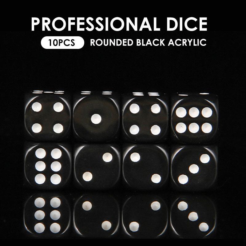 KTV Acrylic Rounded Dice Dice Rolling Black Amusin... – Grandado