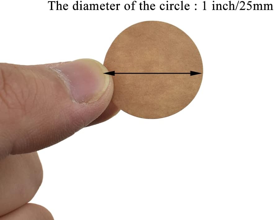 1Inch 500Pcs Natural Brown Kraft Sticker Round Lab... – Vicedeal
