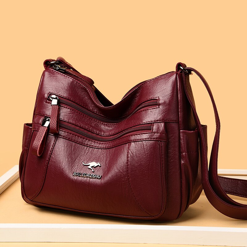 OLD TANG Winter Casual Pu Leather Solid Color Zipp... – Grandado