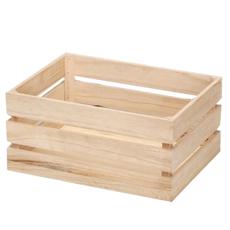 Wood Storage Box Batten Thicken Fruit Decorated Bo... – Grandado