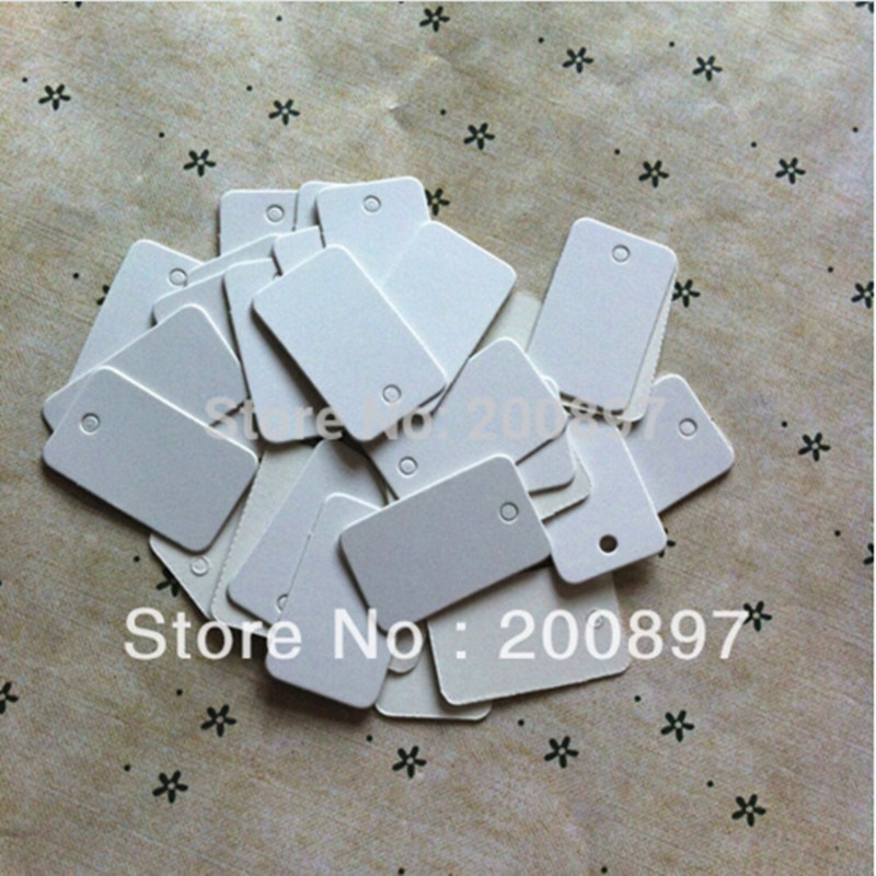 Mini rektangel blank vit kraftpapper kartong etike... – Grandado