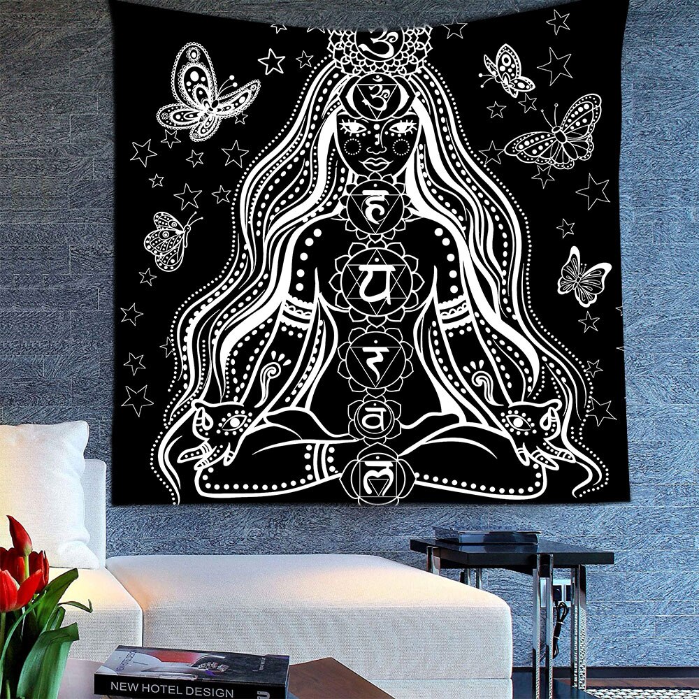 Simsant Psychedelic Chakra Tapestry Yoga Meditatio... – Grandado