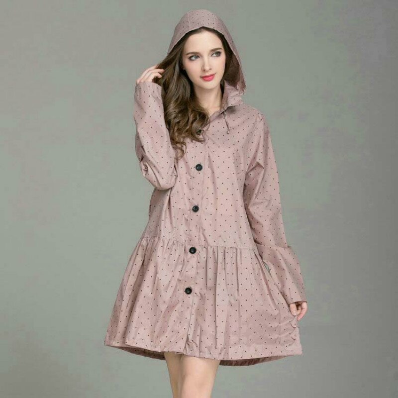 Girl Lady Hooded Raincoat Women Rain Jacket Travel... – Grandado