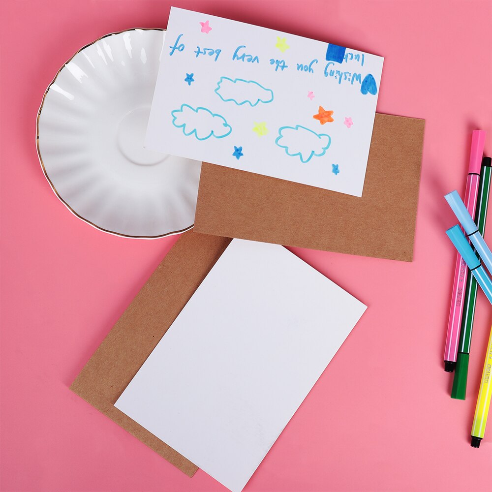 10 Pcs/set Blank kraft Paper Postcard Hand Drawing... – Grandado