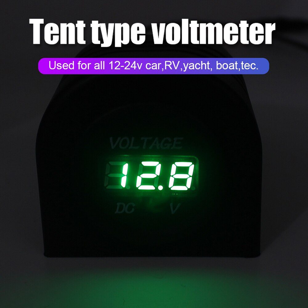 12V 24V Auto Voltmeter 3 Kleuren Licht Led Digital... – Grandado