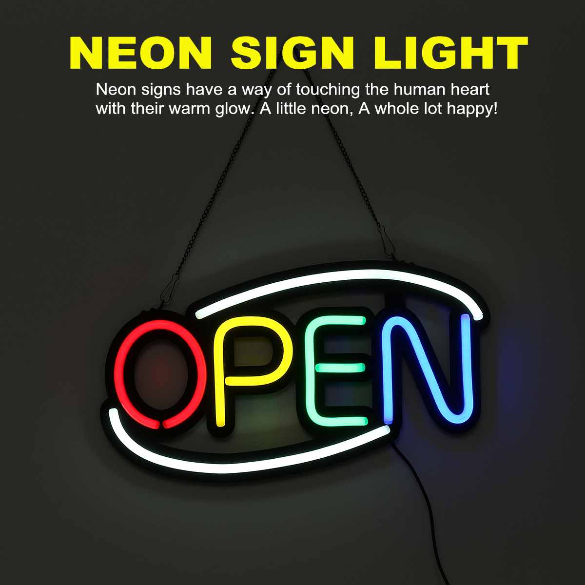 Colorful Neon Bulbs OPEN Neon Sign LED Light Tube ... – Vicedeal