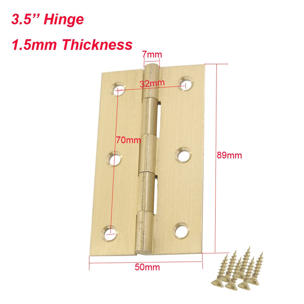 2pcs 3.5'' Brass Door Hinge 1.5mm Thicknes... – Grandado