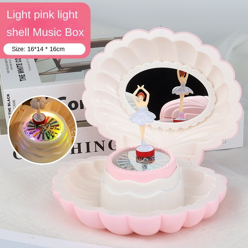 Romantic Colorful Flash Shell Music Box Rotating D... – Vicedeal