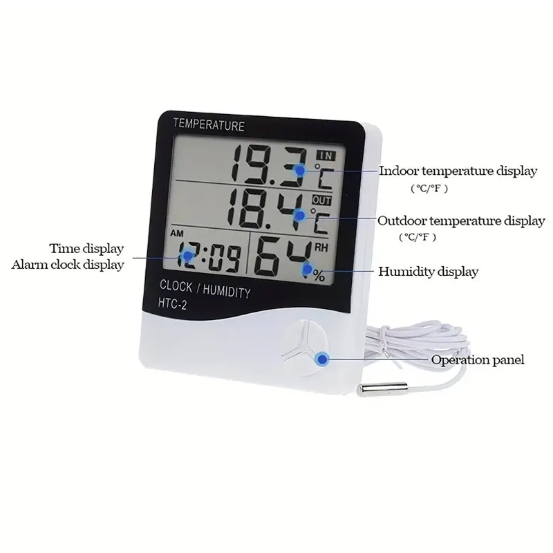 1pc HTC-2 Smart Electric Digital Hygrometer Thermo... – Vicedeal