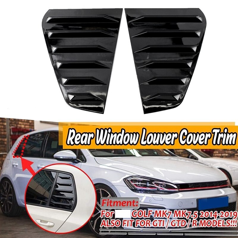 Gloss Black Rear Triple-cornered Window Louvers Si... – Grandado