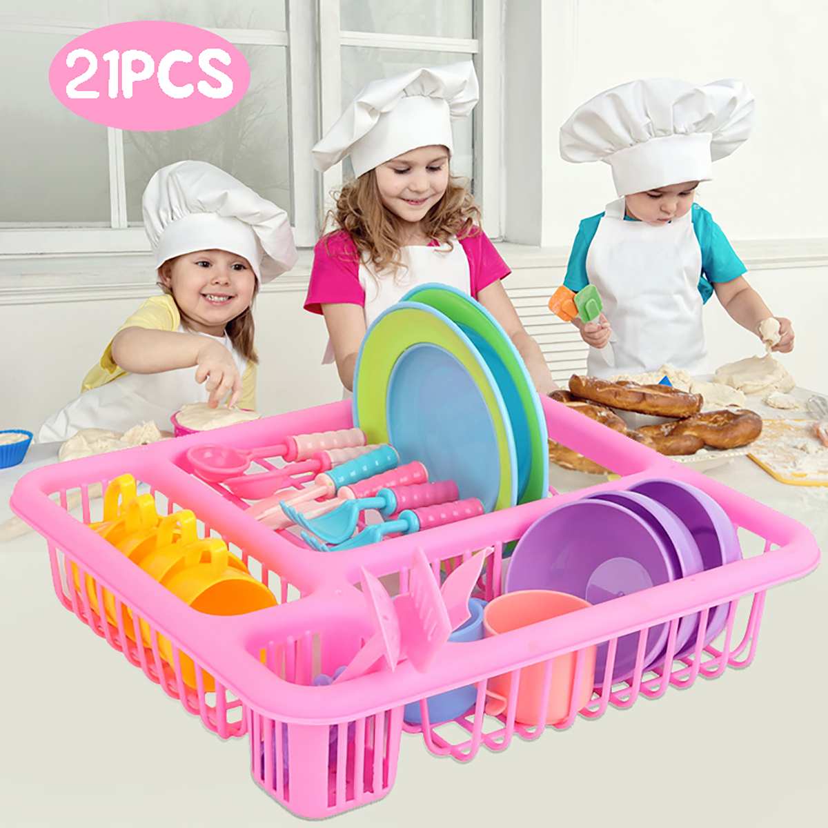 Kids Pretend Play Dishes Kitchen Playset Wash and ... – Vicedeal