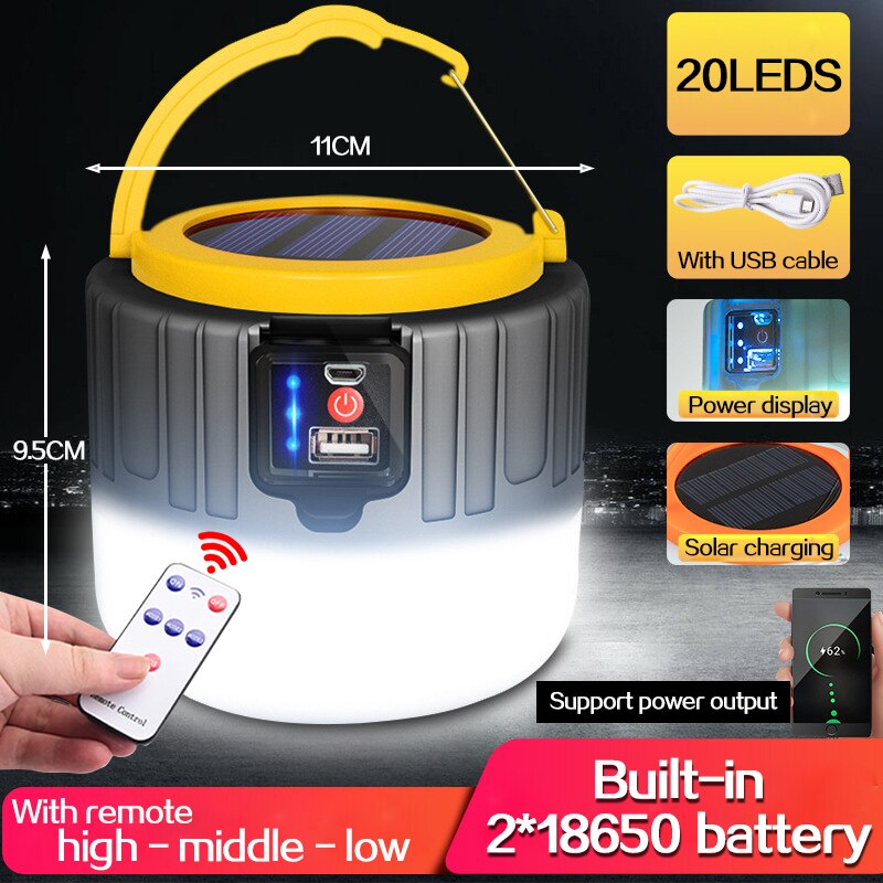 300W Super Bright Solar Lamp USB Powerful Lanterns... – Vicedeal