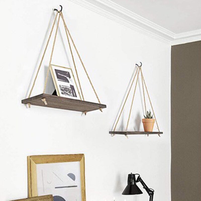 Hanging Shelves, Set of 4 Wood Floating Wall Shelv... – Grandado