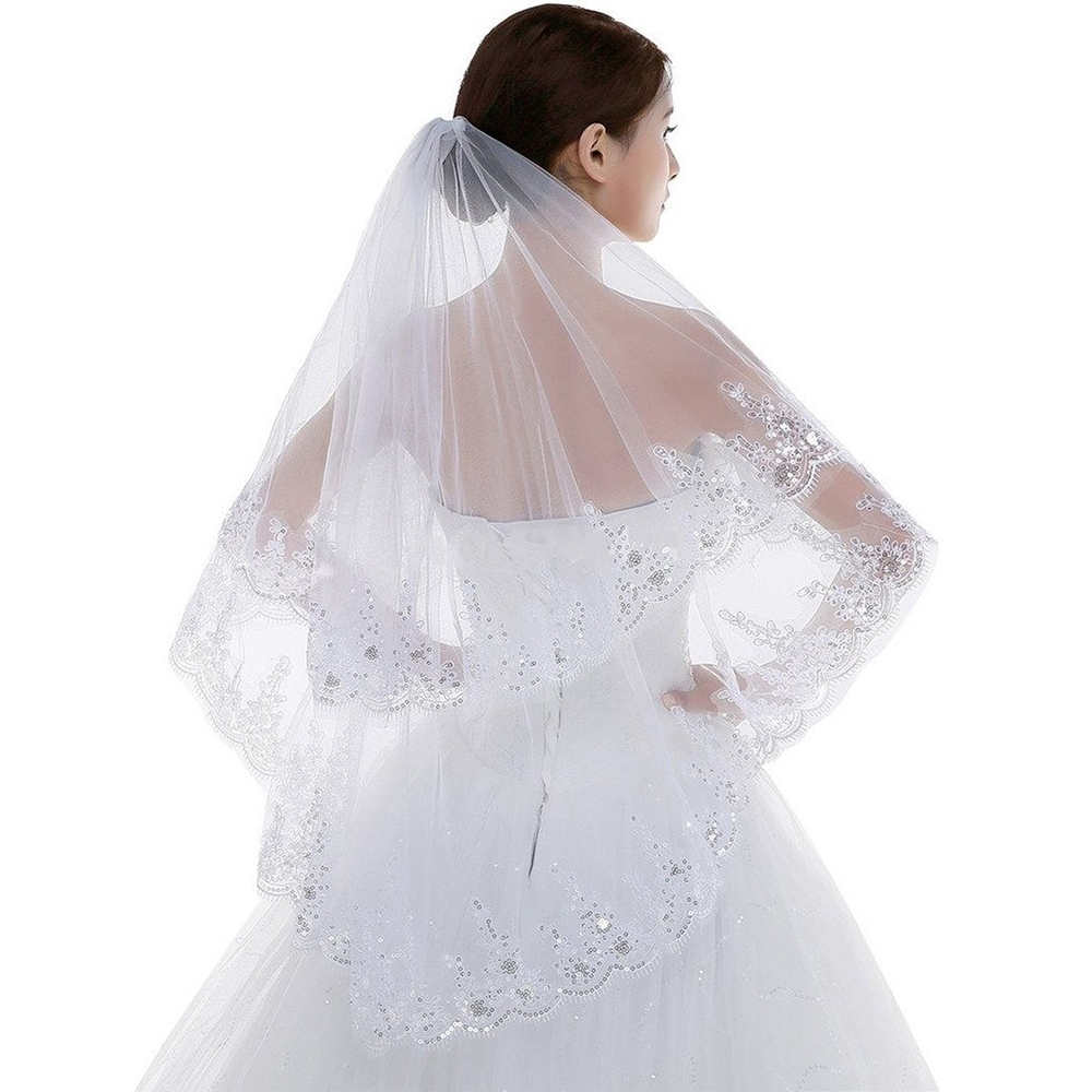 Velo de novia de 2 niveles para mujer, velo de tul... – Grandado