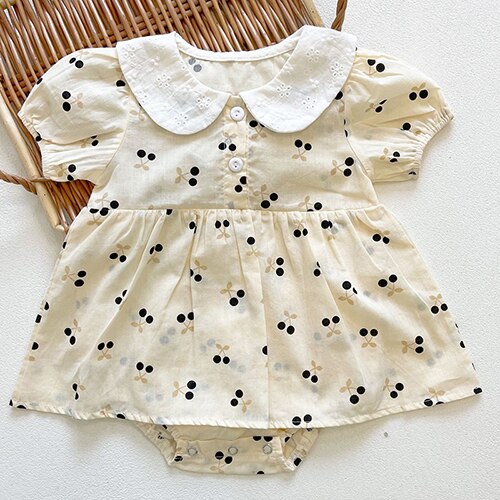 Korean Style Toddler Baby Girl Cherry Print Dress ... – Grandado
