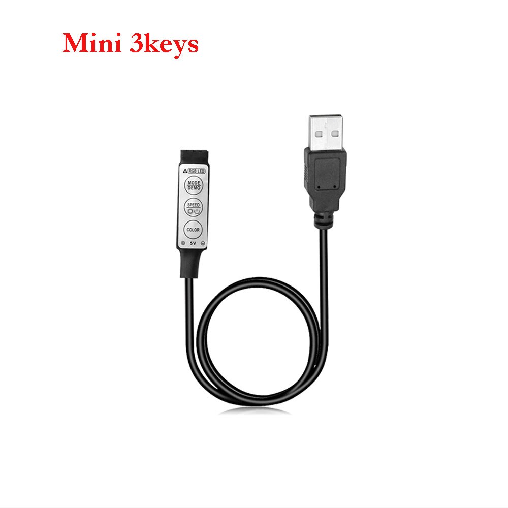 Dc 5v usb led rgb controller mini 3 nøgler lysdæmp... – Vicedeal