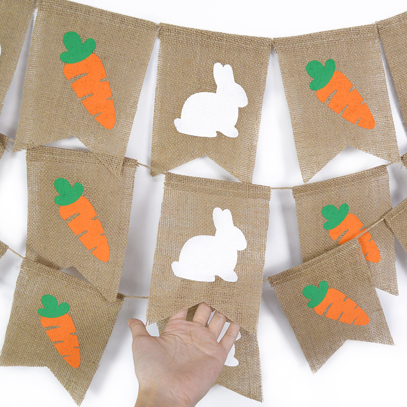 1 Set Easter Hanging Banners Rabbit Carrot Printed... – Vicedeal