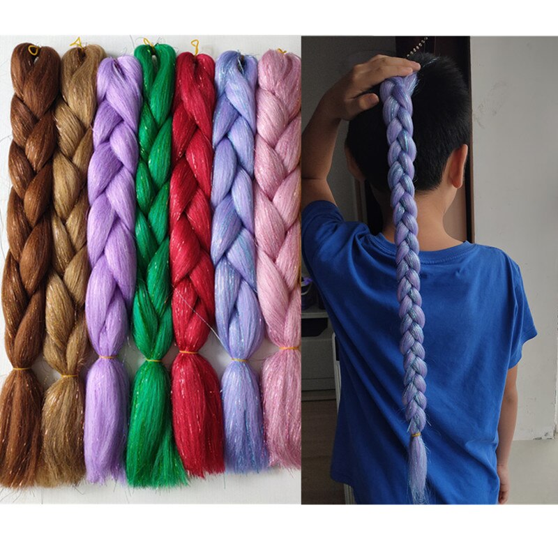 Hywamply 24" Synthetic Glitter Jumbo Braid Ha... – Grandado