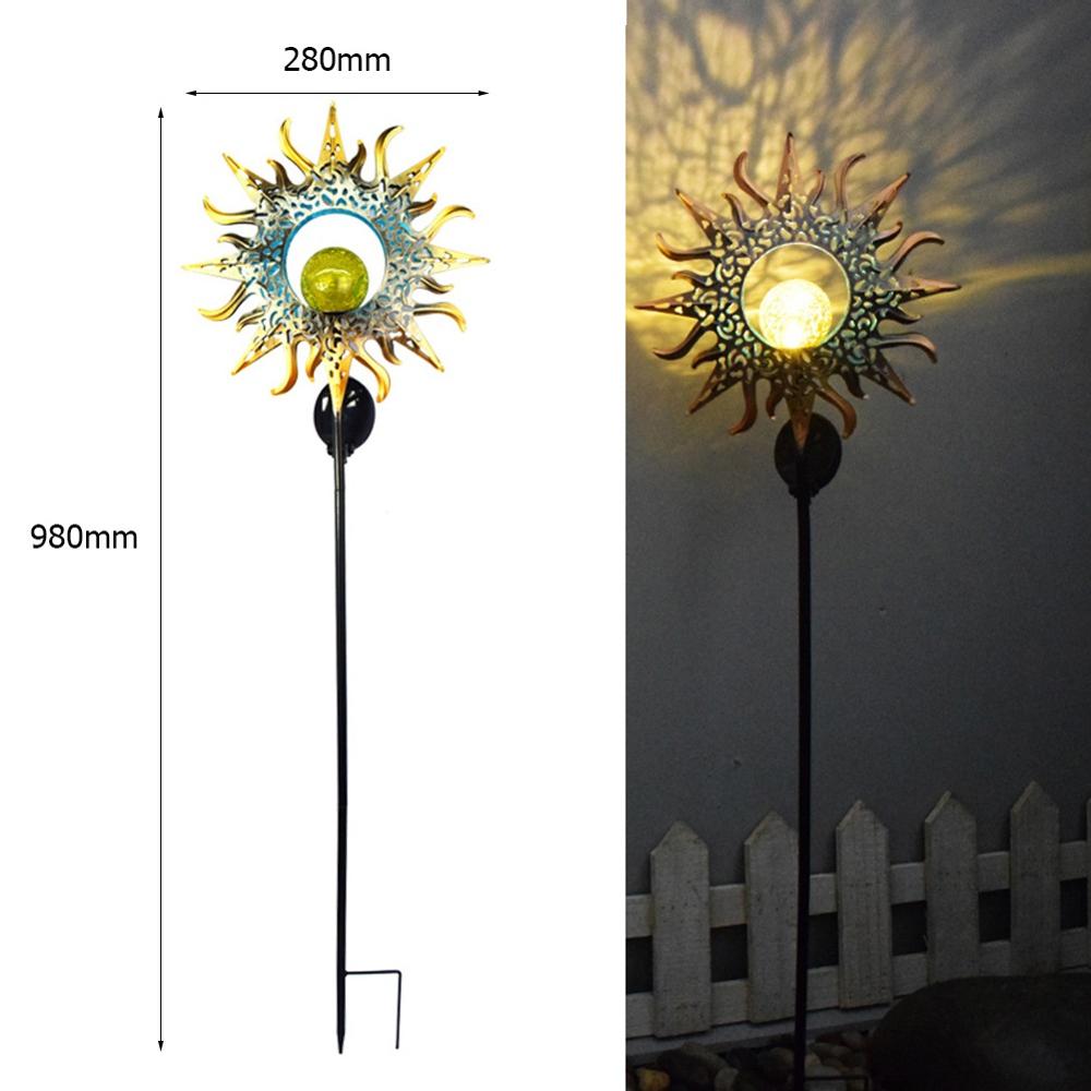 Solar Led Zon Maan Vlam Licht Waterdicht Retro Iro... – Grandado