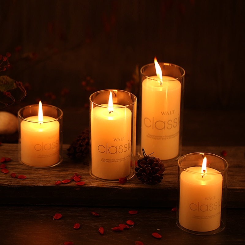 Transparent Glass Candle Holders Cylinder Glass Ca... – Grandado