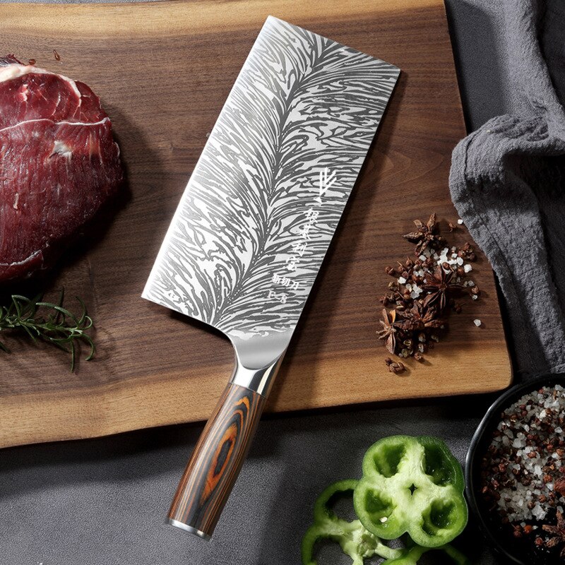 Damascus Pattern Kitchen Knife Stainless Steel Che... – Vicedeal