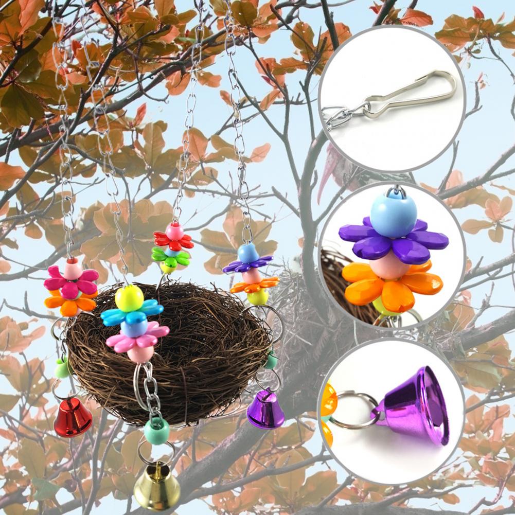 Parrot Swing with Bell Hanging Rattan Rattan Bird&... – Grandado